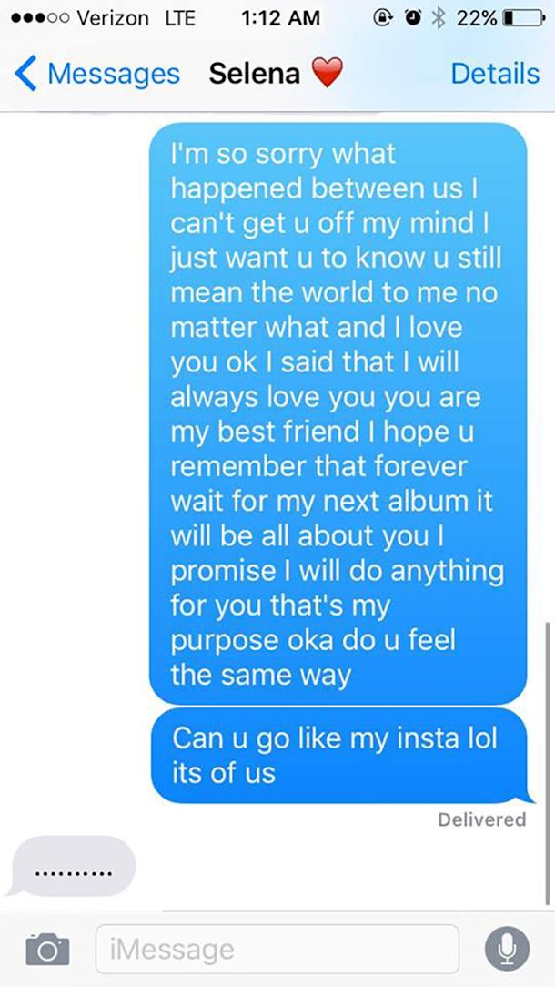 These Are The Drunk Texts Justin And Selena Definitely Send Each Other
