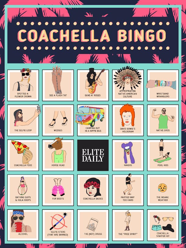 Play Along With Our Coachella Music Festival Clichés Bingo Card