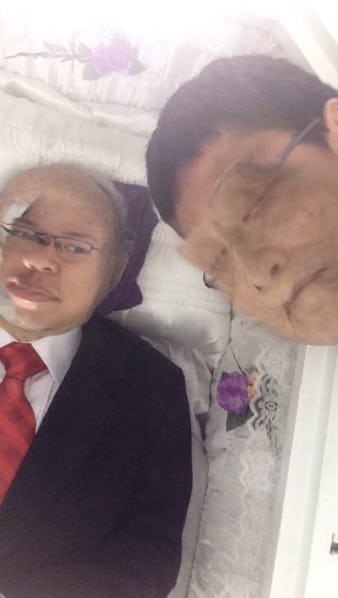 This Guy Face Swapped With A Dead Body At A Wake…And Then Tried Filters