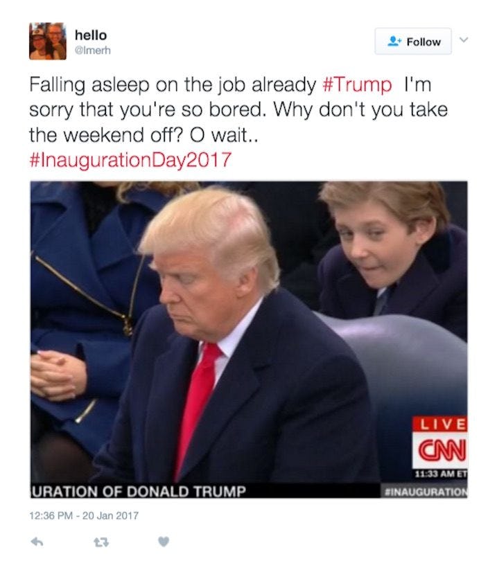 People Think Trump Fell Asleep During His Inauguration