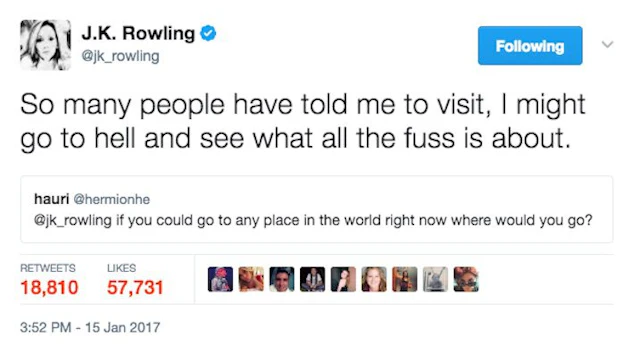 Best JK Rowling Tweets Of 2017
