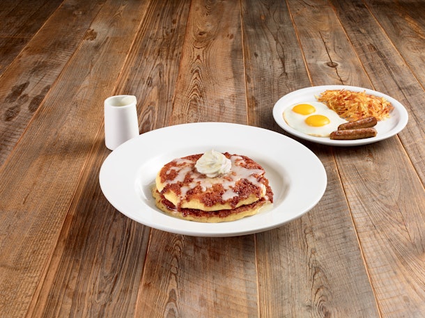 Denny's' Cinnamon Roll Pancake Breakfast On The "Festive Flavors" Menu ...