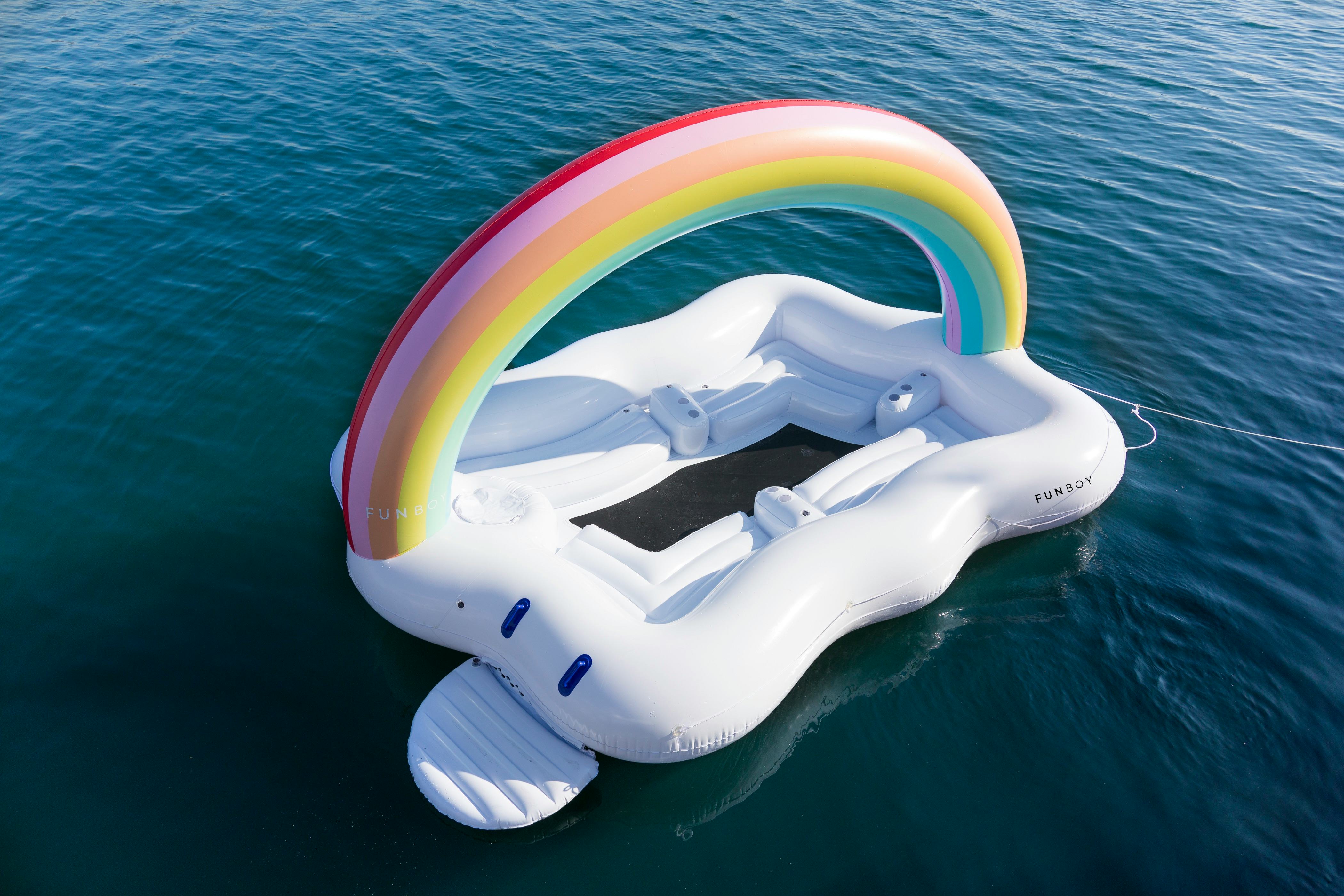 FUNBOY's Giant 6-Person Rainbow Cloud Island Float Will Upgrade Your ...