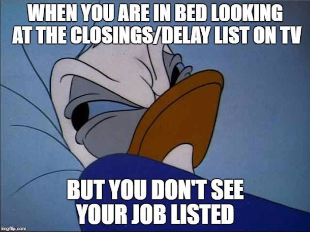 10 Memes About Snow & Work That Every Millennial Can Relate To