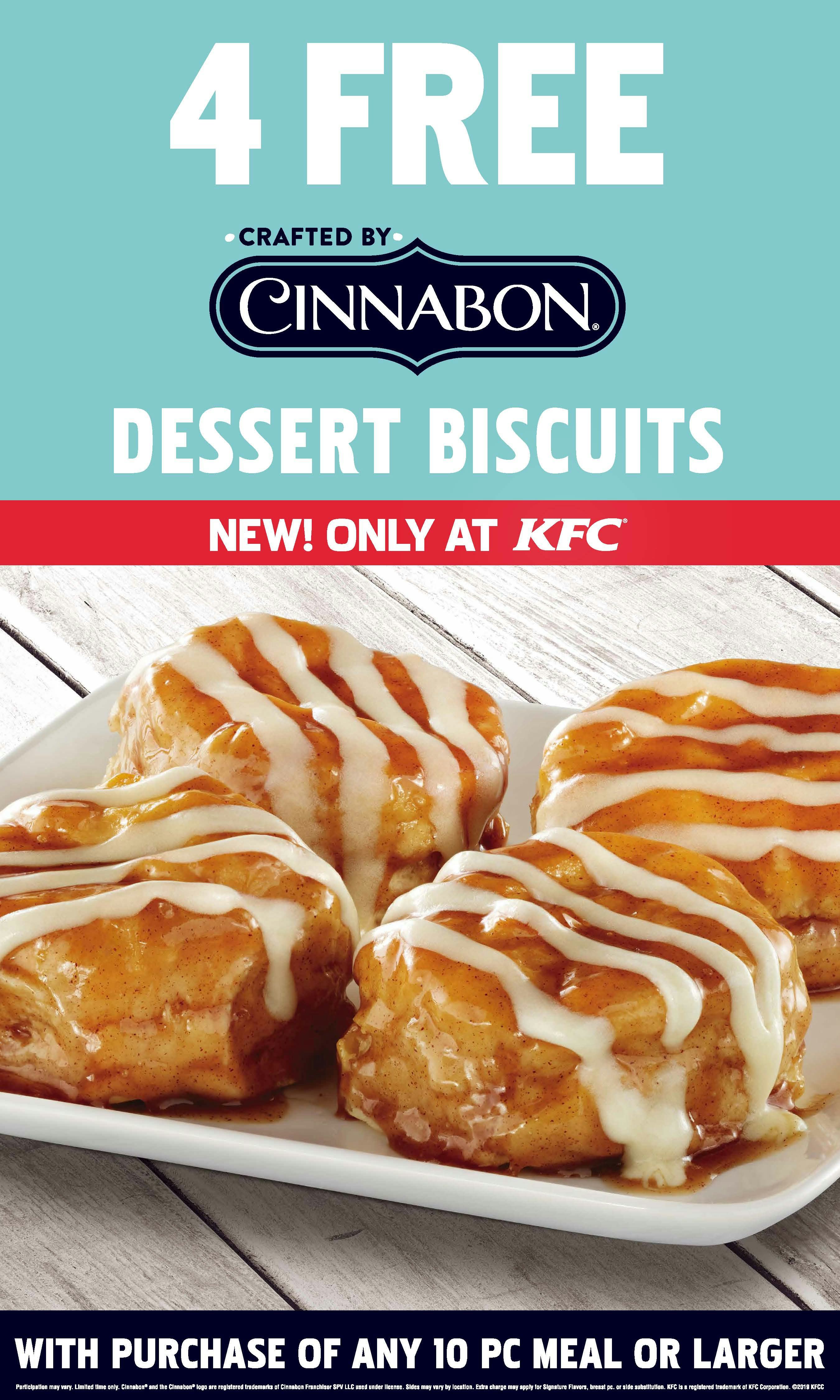 KFC's New Cinnabon Dessert Biscuits Are A Sweet End To Your Meal